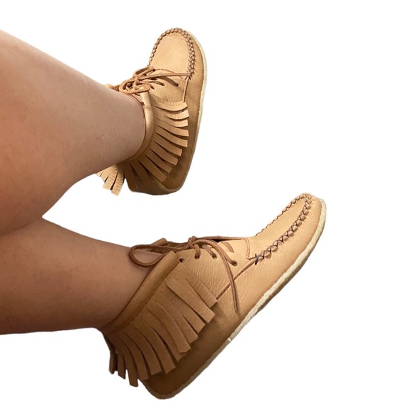Shoes | Handmade Leather Moccasin Fringe Moccasin Ankle Moccasins Shoes ...